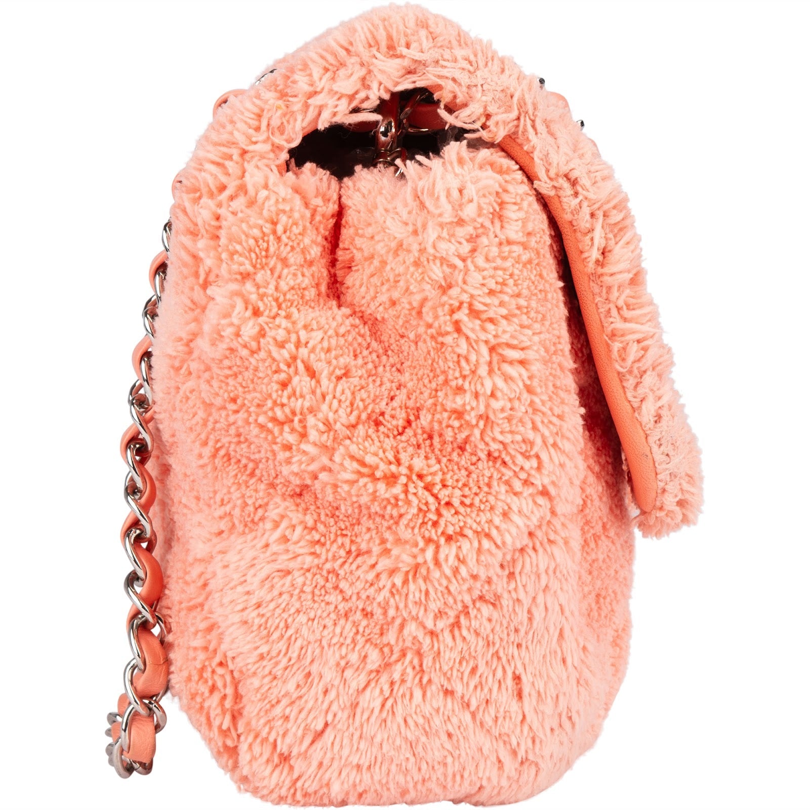 Chanel Pink Terry Cloth Coco Single Flap Shoulder Bag – vintage on friday