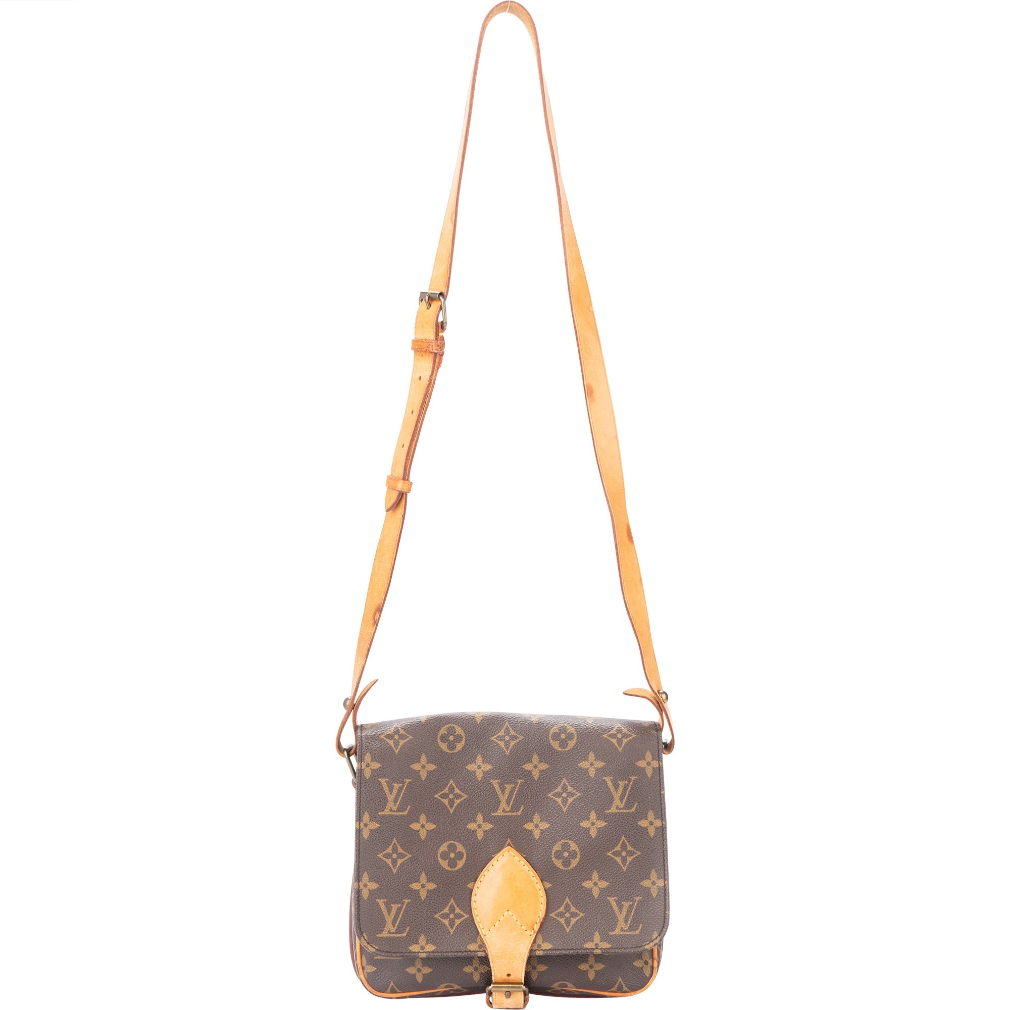 Louis Vuitton Canvas Monogram Cartouchiere MM Crossbody Bag – vintage ...