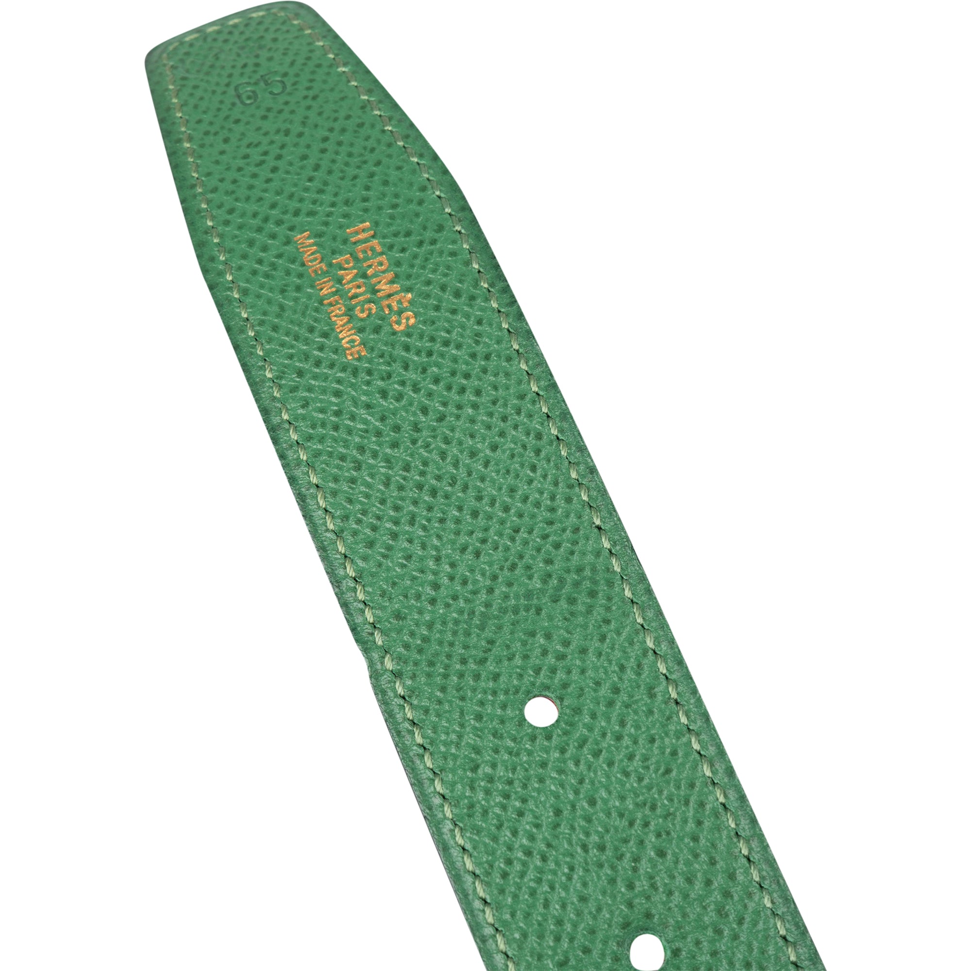 Hermès Reversible Leather Gold Tone H Belt (65) – vintage on friday