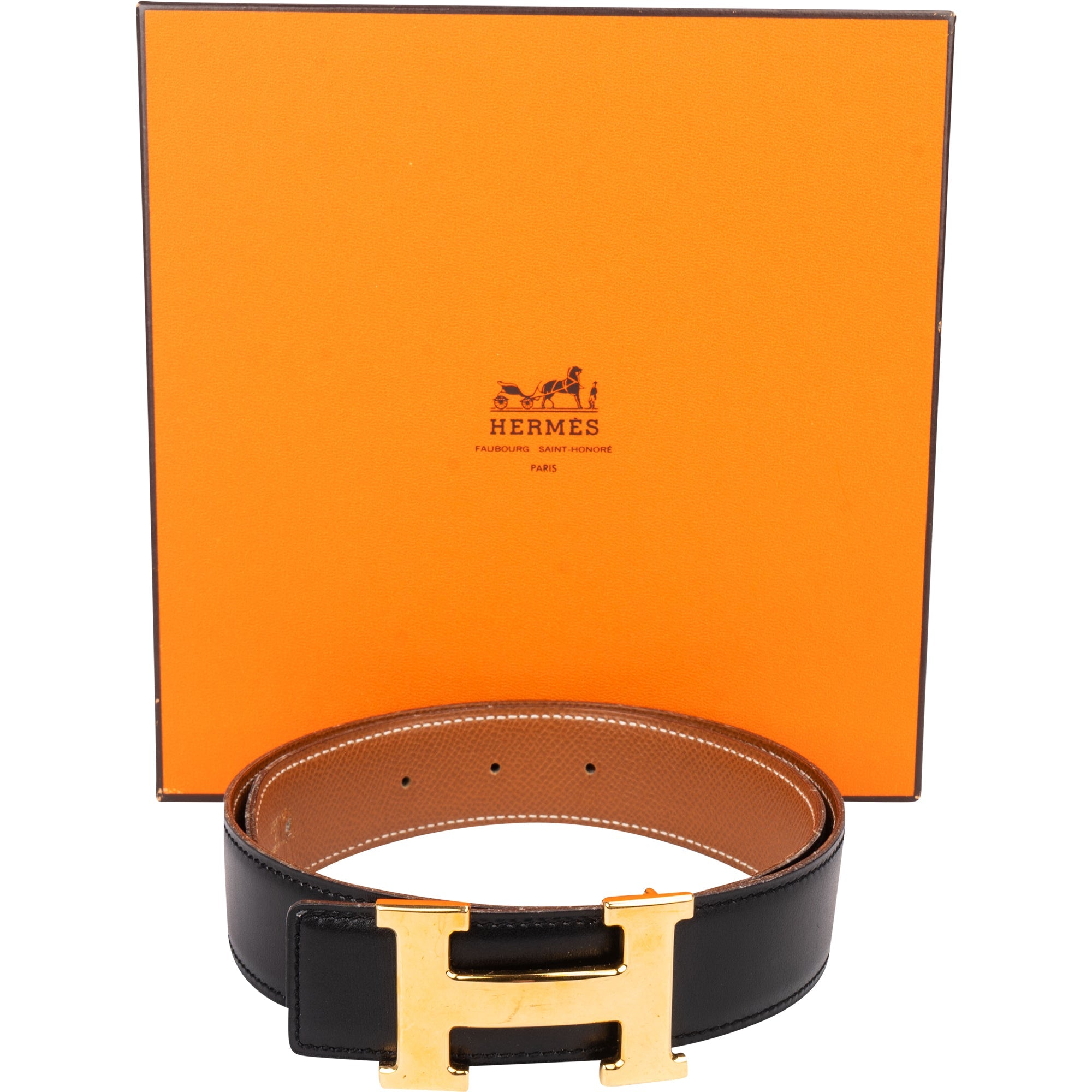 Hermès Reversible Leather H Belt (65) – vintage on friday