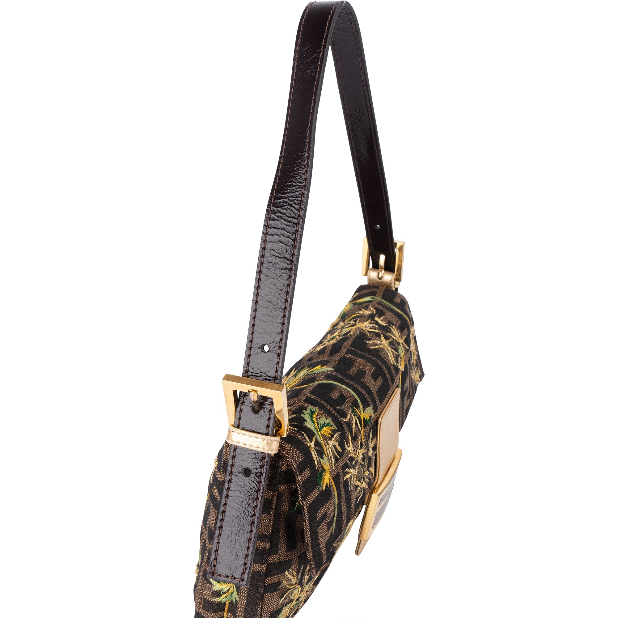 Fendi Limited Embroidered Monogram Baguette Shoulder Bag – vintage on ...