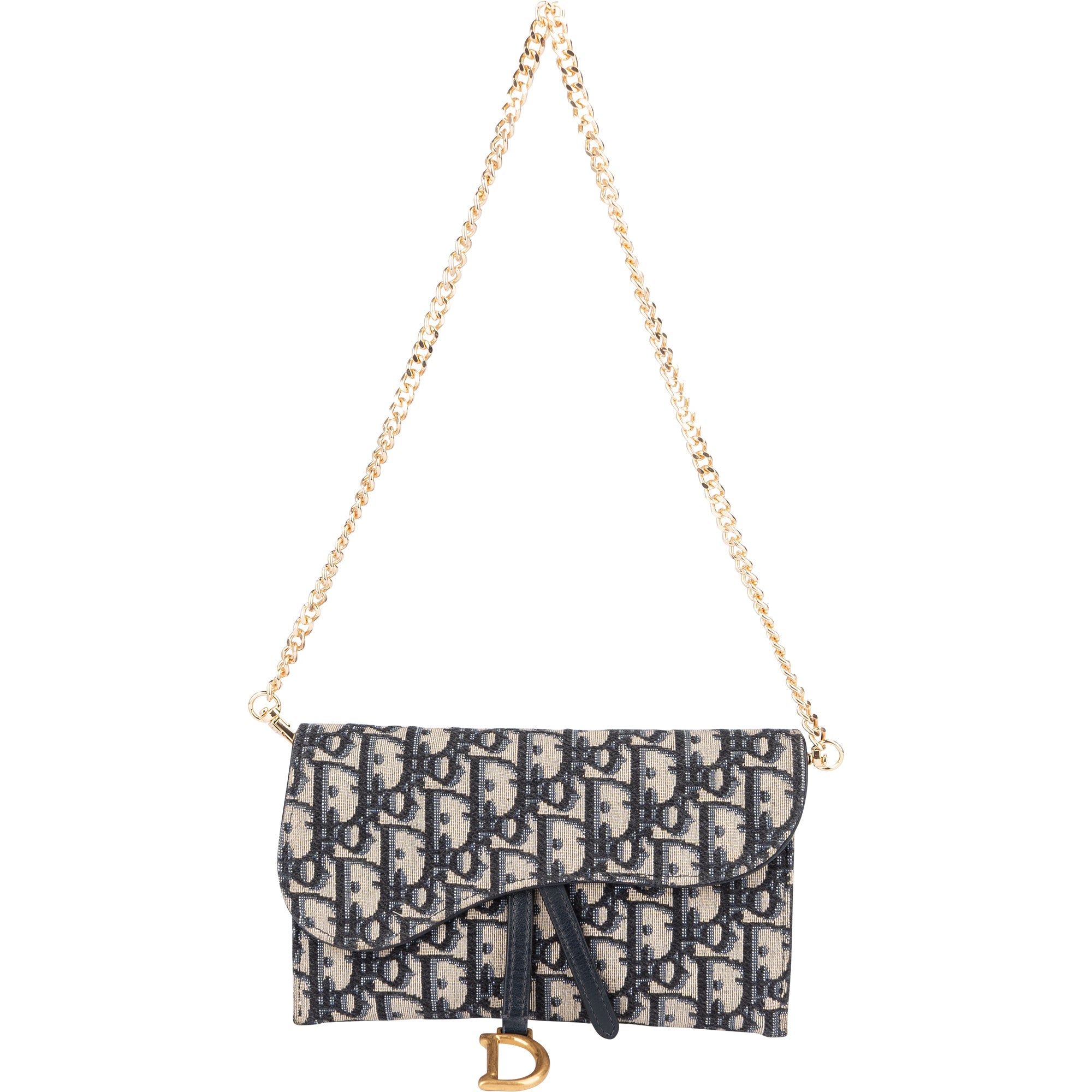 Christian Dior Trotter Monogram Saddle Wallet On Chain Shoulder Bag ...